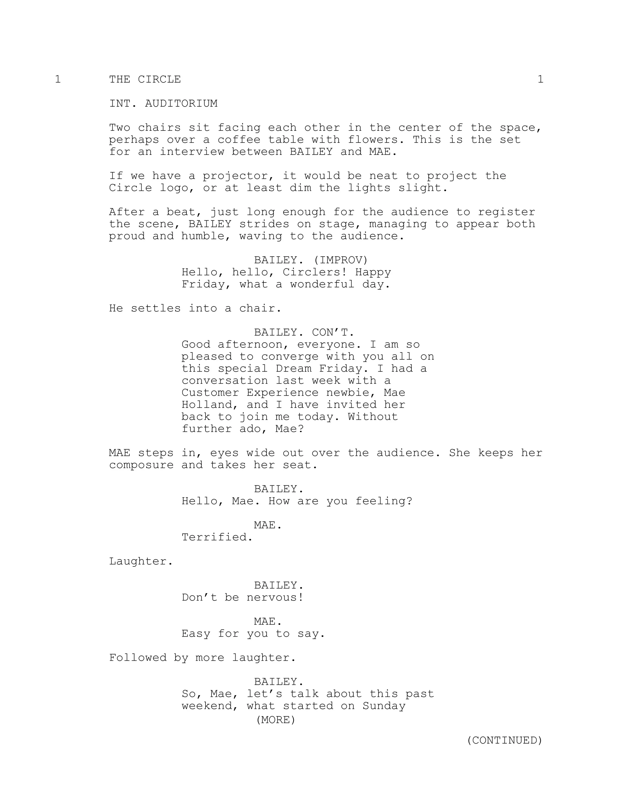 Script The Circle - Bailey-Mae scene | PDF