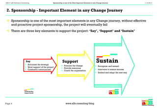 Change Management Framework: Step 2 - Sponsorship is one of the Most ...
