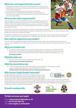 BSc Coaching for Performance in Football | PDF