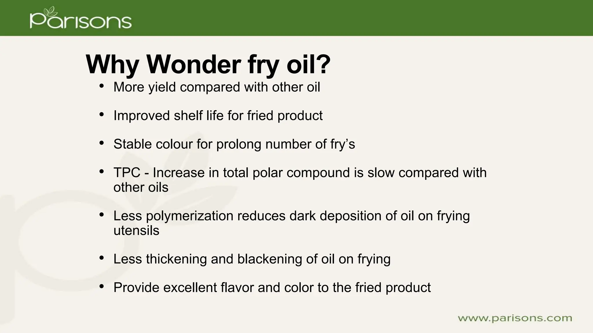 A2B Presentation .pptx about Wonder fry olein | PPTX