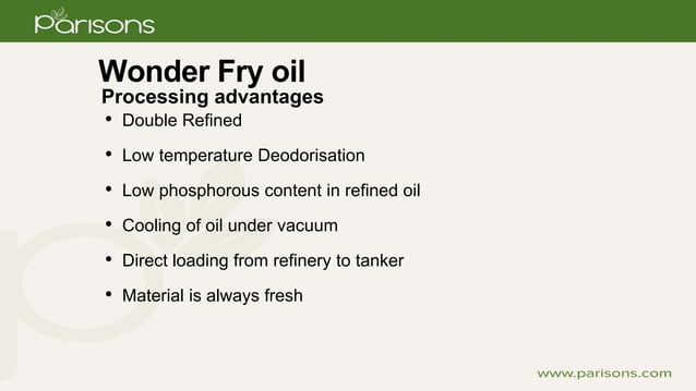 A2B Presentation .pptx about Wonder fry olein | PPT | Free Download
