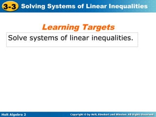 Solving Systems of Linear Inequalities | PPT