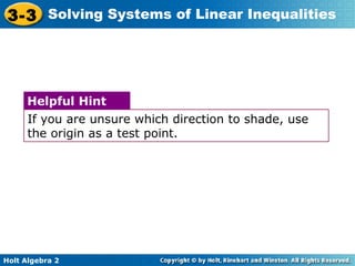 Solving Systems of Linear Inequalities | PPT