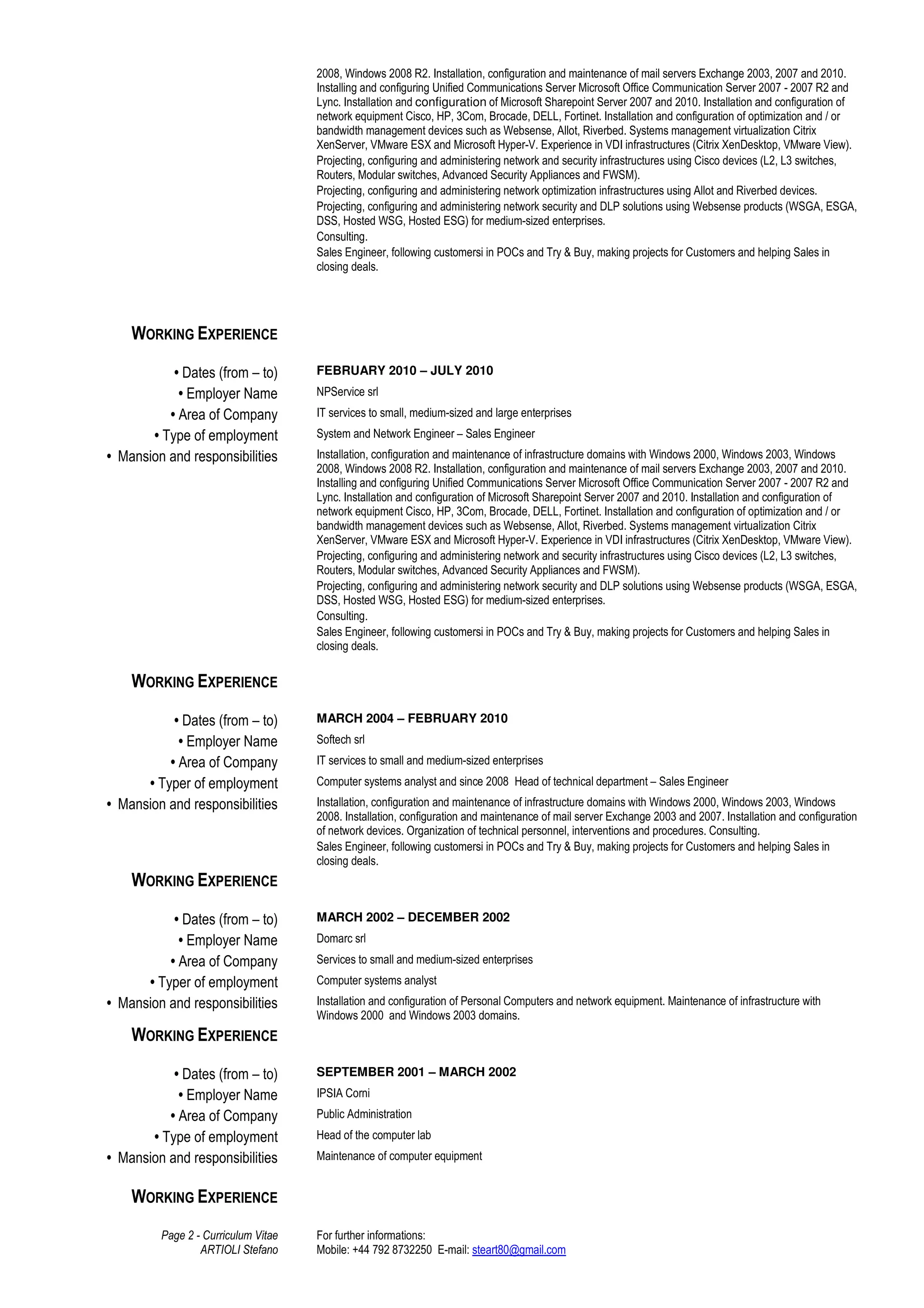 Stefano_Artioli_CV_UK_Rev4 | PDF