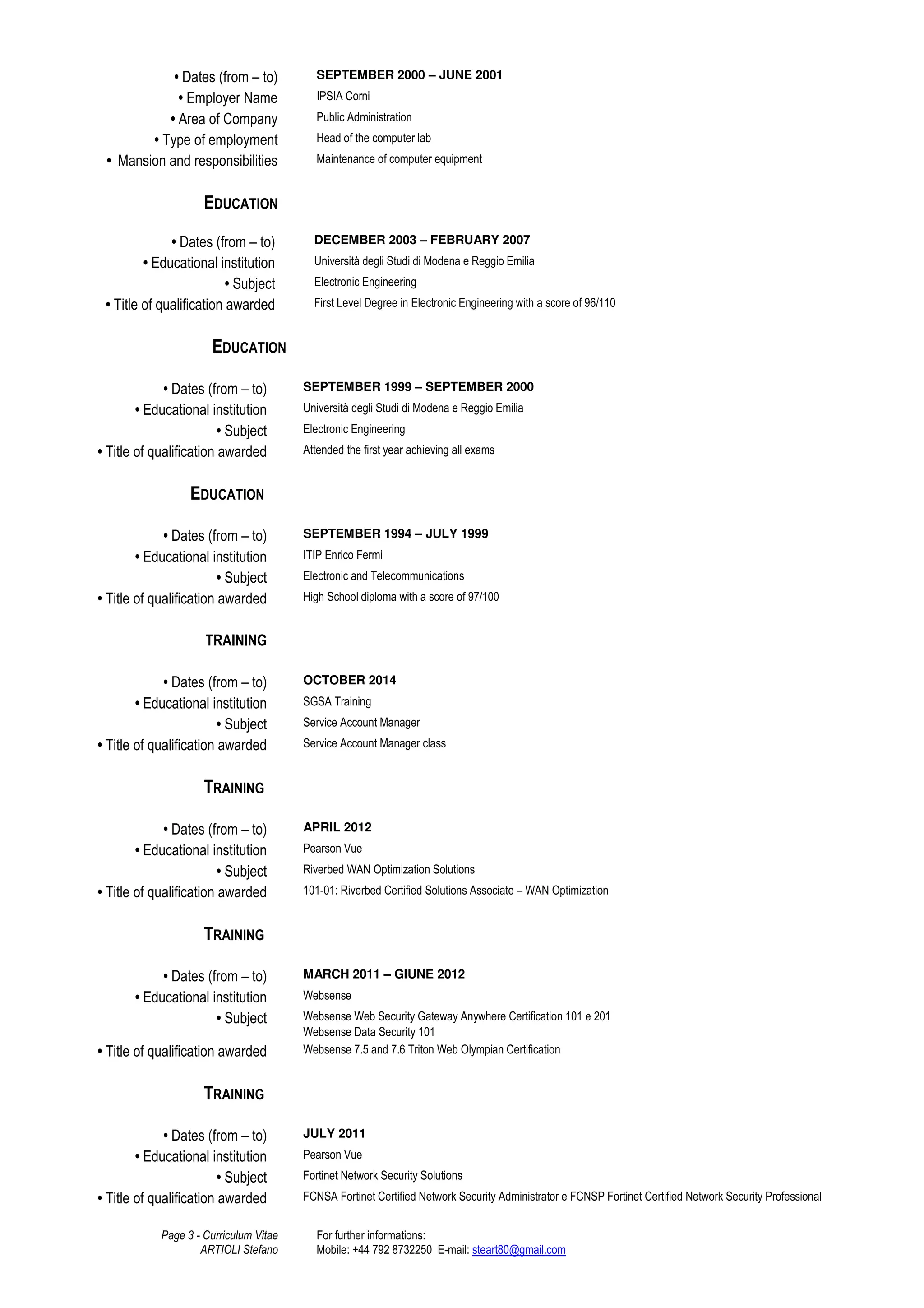 Stefano_Artioli_CV_UK_Rev4 | PDF