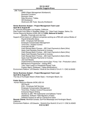 Jennifer Coggins-Kraus JDE Maint & Support Financial 2016 | DOC