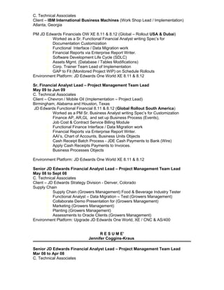 Jennifer Coggins-Kraus JDE Maint & Support Financial 2016 | DOC