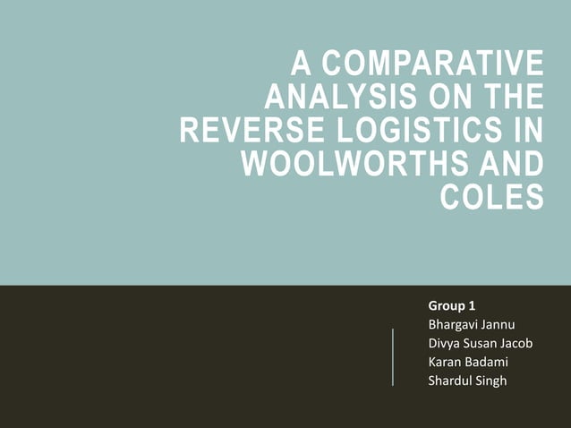 Group 1 Final ppt (Reverse Logistics) | PPTX