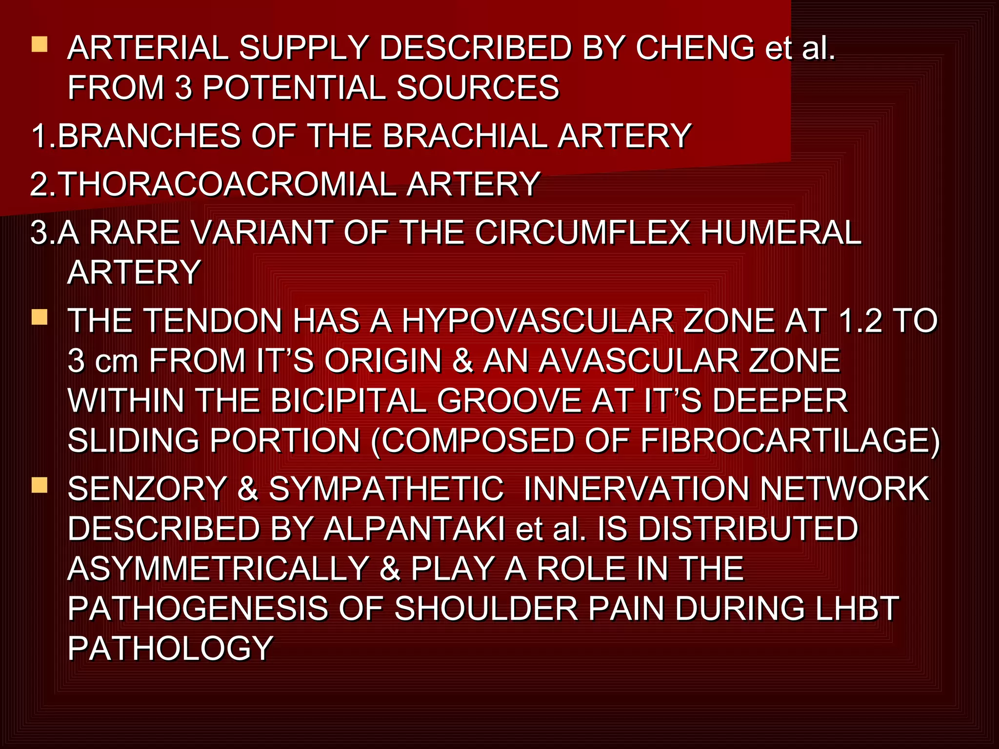 Biceps tendon pathology | PPT