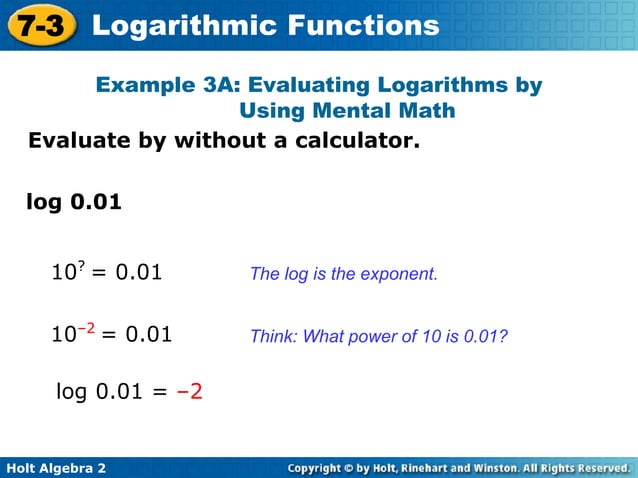 Introduction To Logarithm 10th Gradersss Ppt