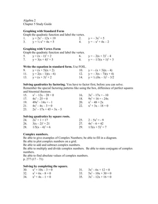 A2 Chapter 5 Study Guide | PDF