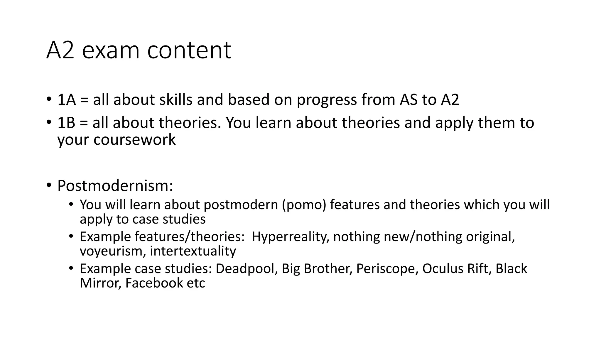 A2 course structure intro | PPT