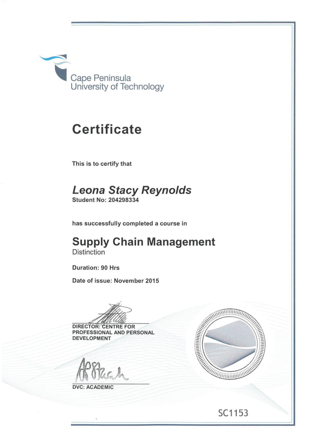 Certificate SCM | PDF