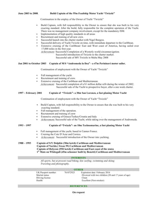 CV Captain Gordon Percy | PDF