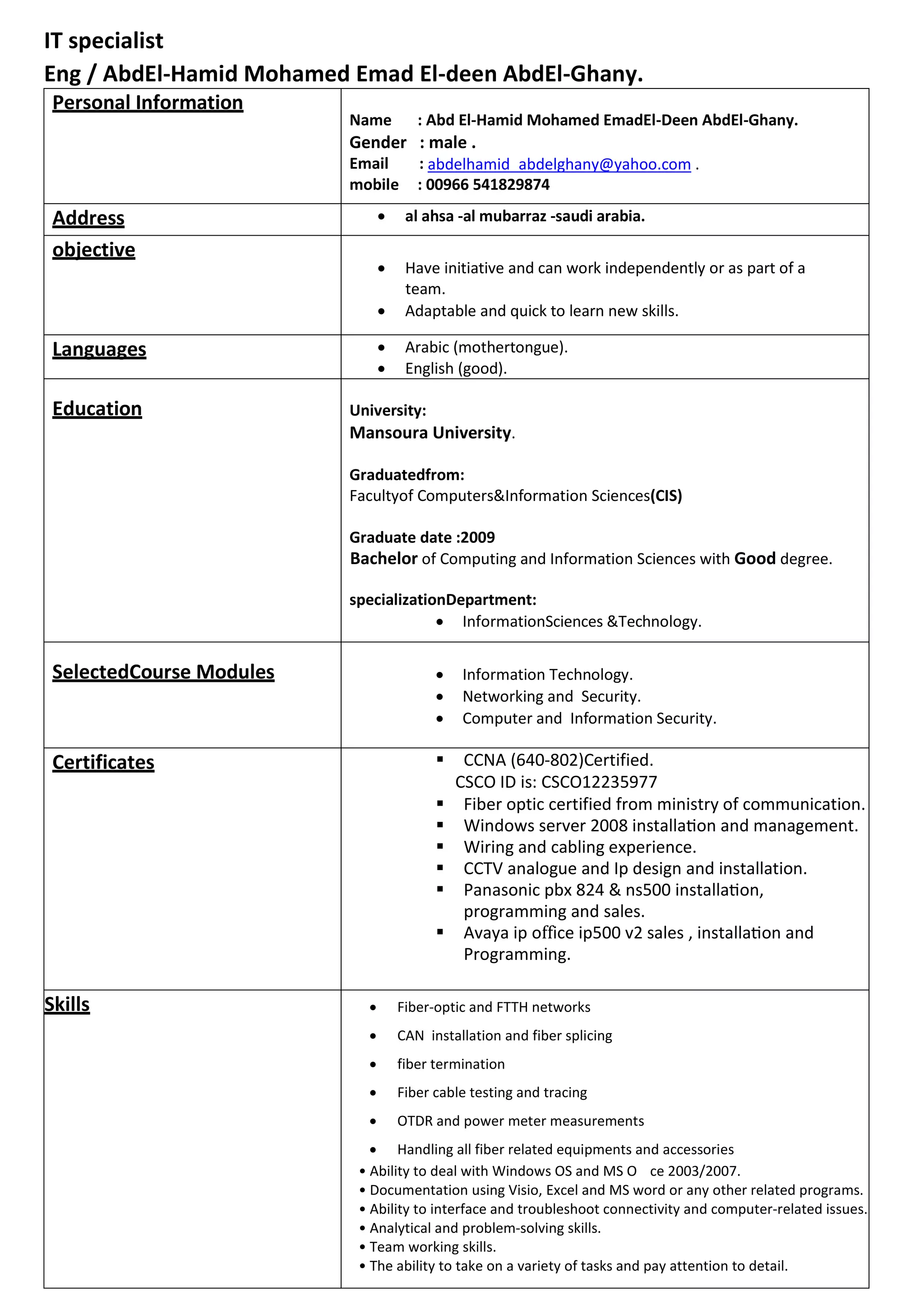 CV abdelhamid pdf | PDF