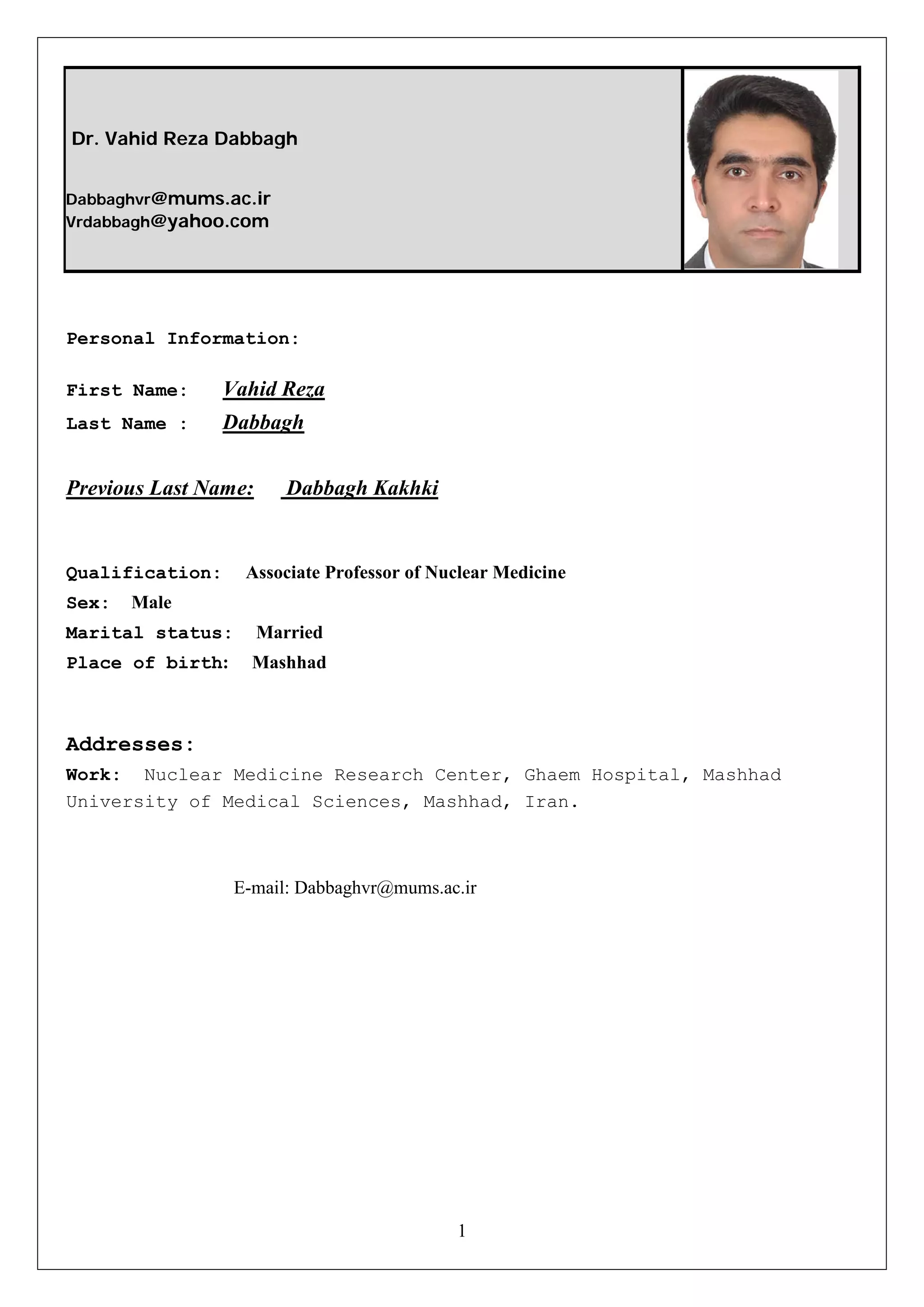 Dr Dabbagh, CV, 1394.4.2 b | PDF