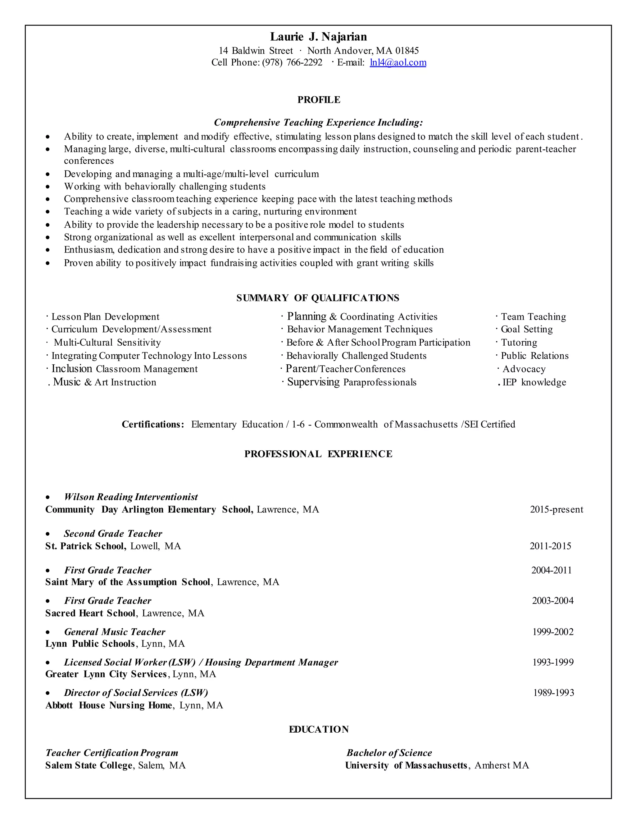Professional Resume 2016 | DOCX