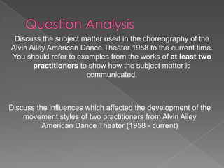 A2 dance mock prep | PPTX | Educational Assessment | Education