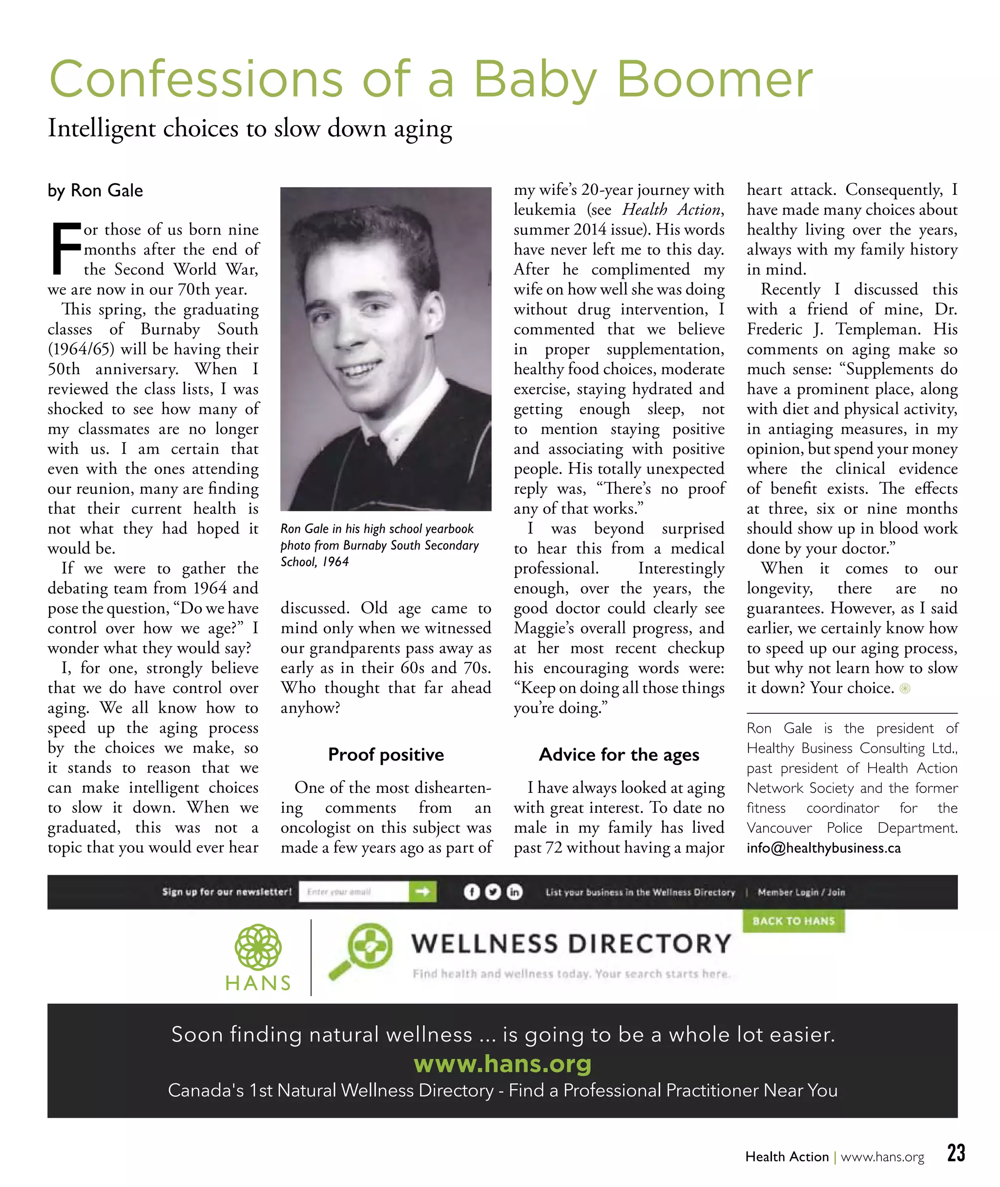 HANS Spring 2015, Confessions of a Baby Boomer | PDF