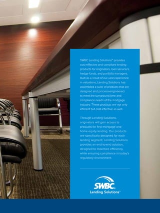 SWBC Lending Solutions_Brochure 2016 | PDF | Home Financing | Personal Debt