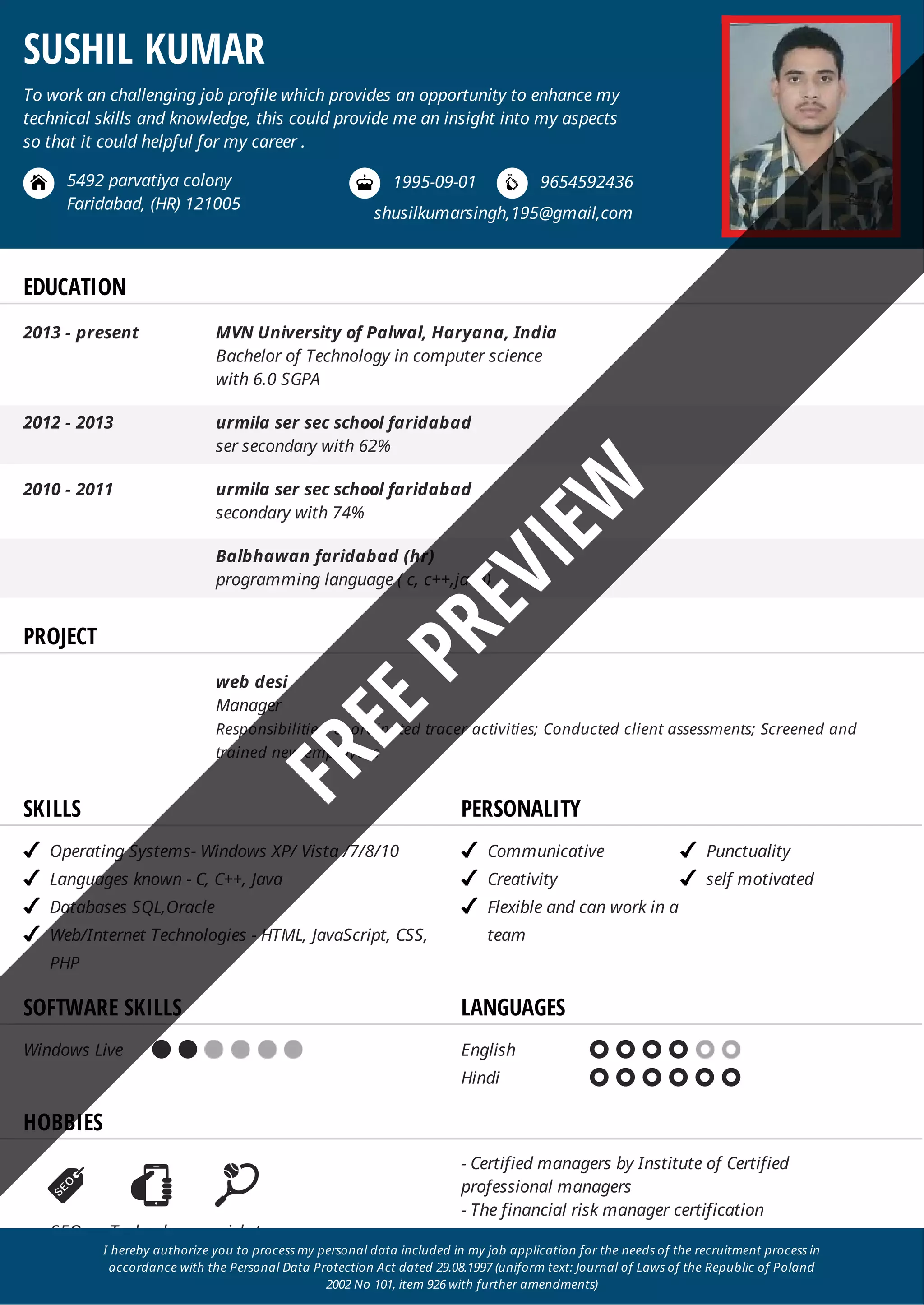 sushil_kumar_CV (2) (1) | PDF | Programming Languages | Computing