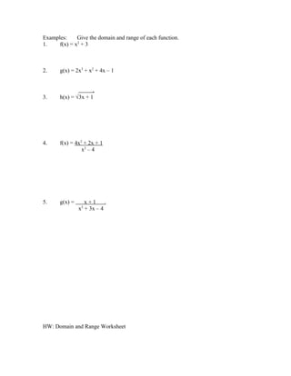 A2 Domain and Range Notes | DOC | Computing | Technology & Computing
