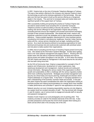 Virginia Kramer Profile 20160206 | PDF