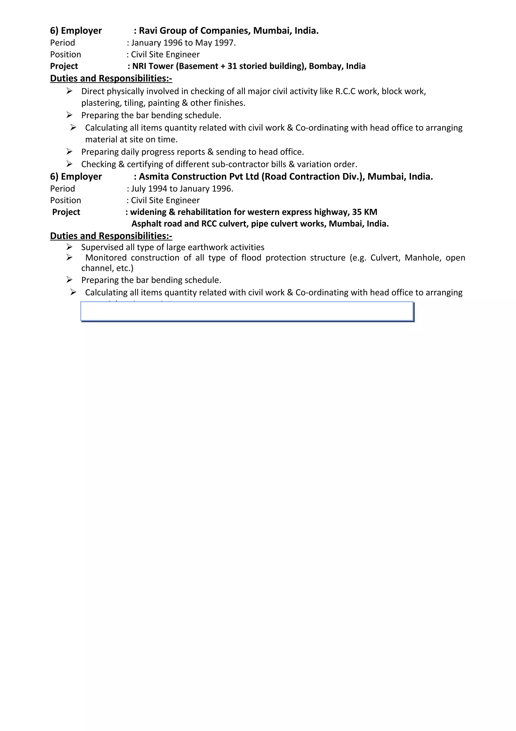 CV of Mohammad Khalid Perwez. | DOC | Civil Engineering Industry ...