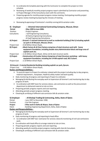 CV of Mohammad Khalid Perwez. | DOC | Civil Engineering Industry ...