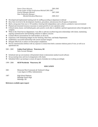 Tricia's Resume | DOC
