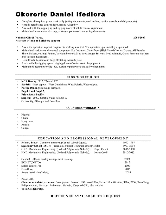 Okororie Daniel CV | PDF