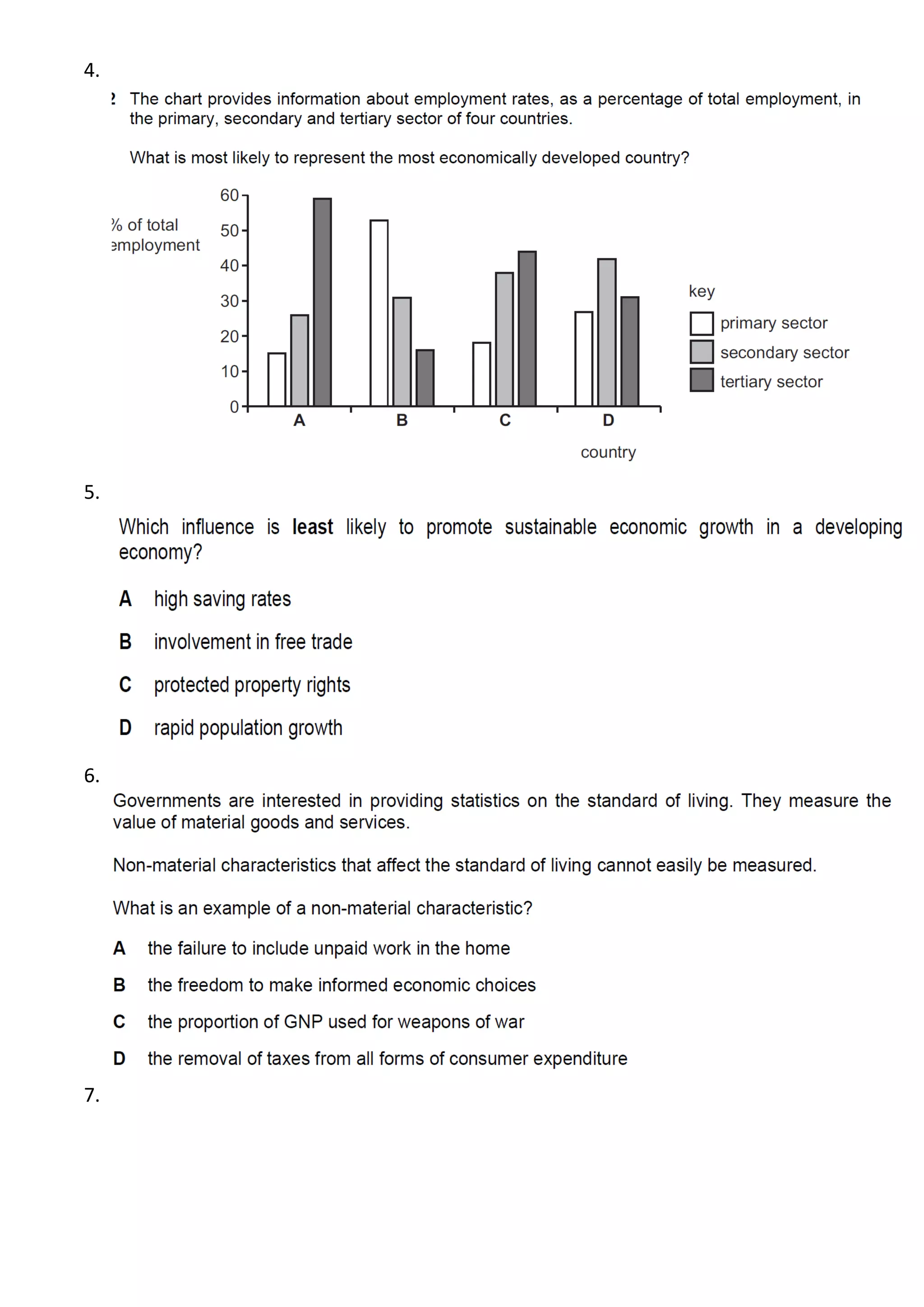 A2 Economics MCQ Worksheet on Economic Growth and Development.pdf