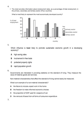 A2 Economics MCQ Worksheet on Economic Growth and Development.pdf