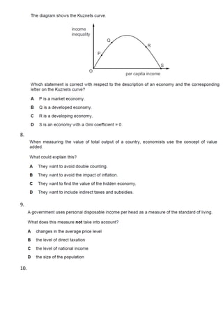 A2 Economics MCQ Worksheet on Economic Growth and Development.pdf