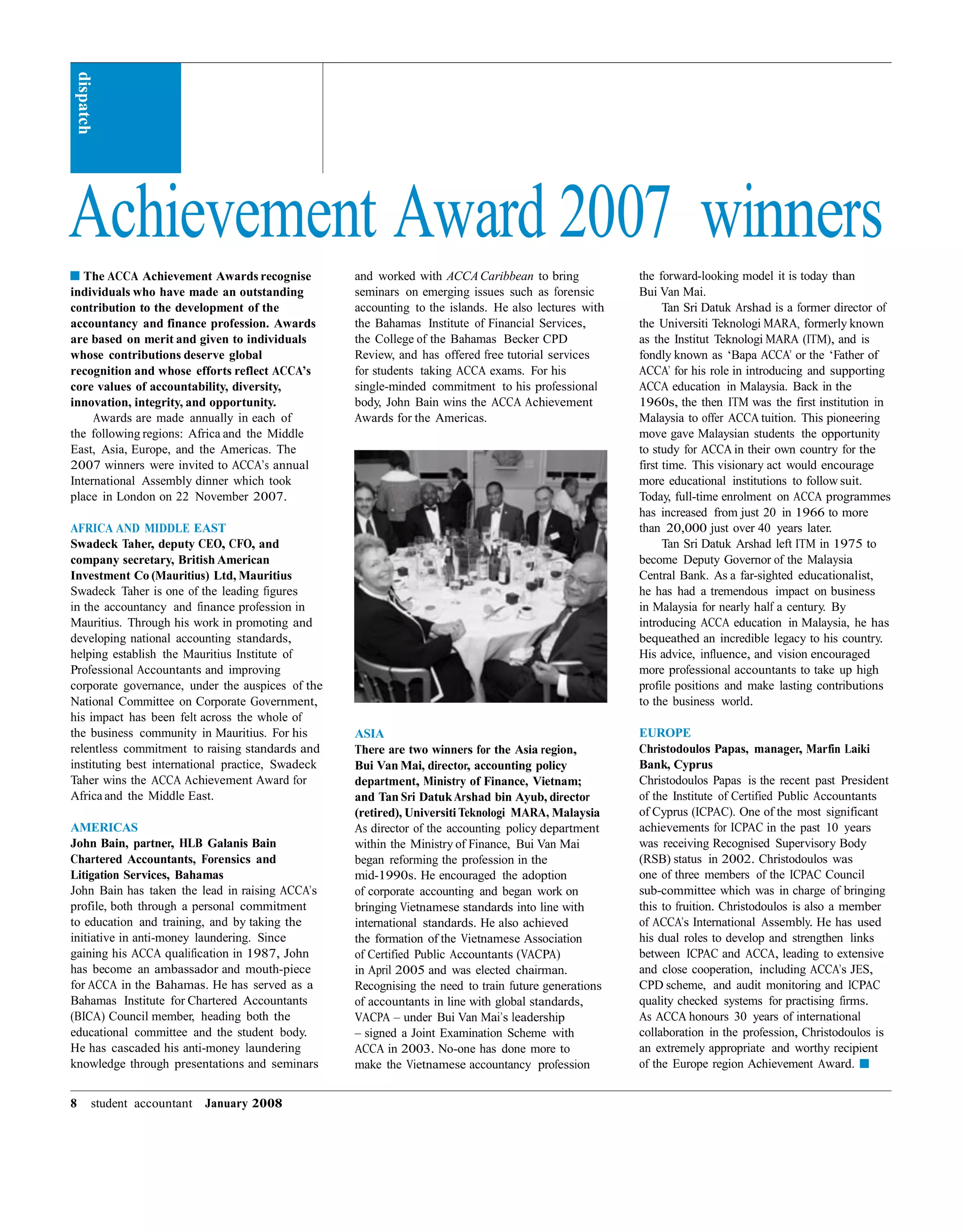ACCA Achievement Award 2007 | PDF