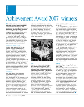 ACCA Achievement Award 2007 | PDF