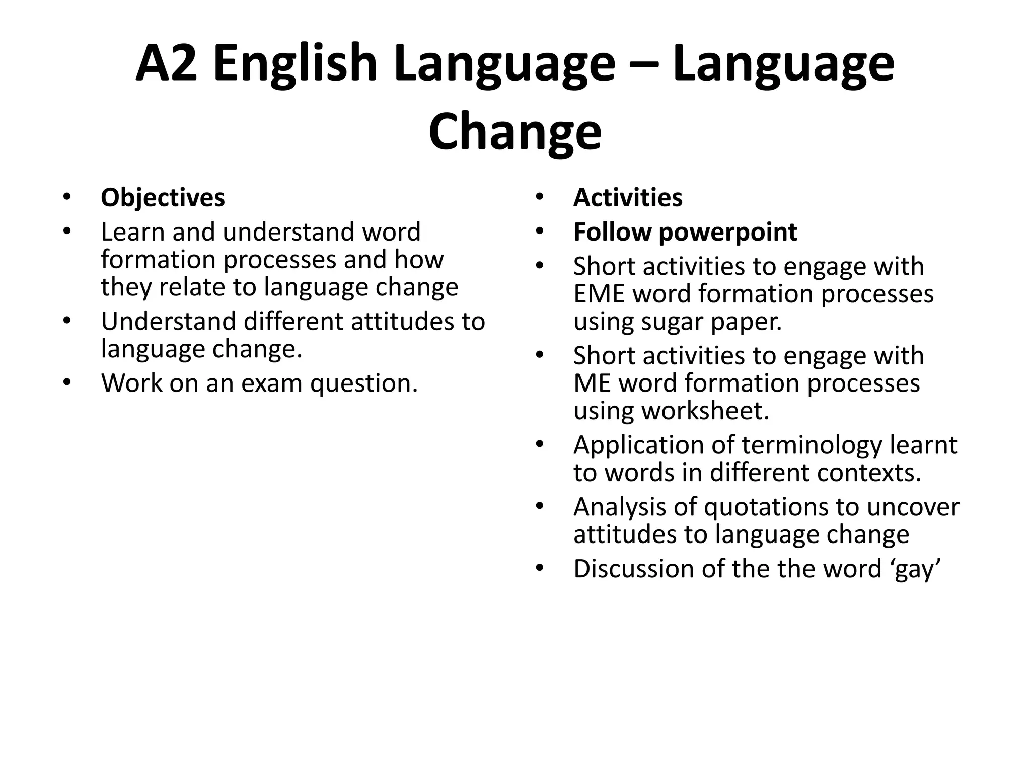 A2 english language word formation processes | PPTX