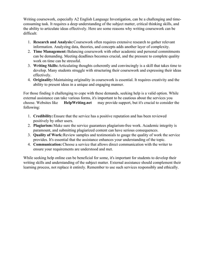 A2 English Language Investigation Coursework Examples | PDF