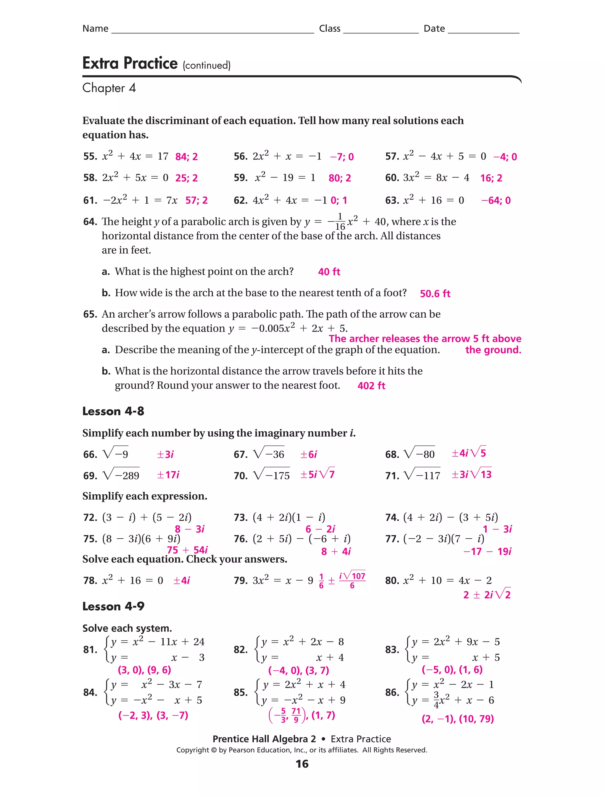 Chapter 4 Extra Practice Answers | PDF