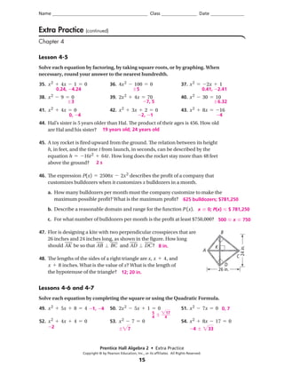 Chapter 4 Extra Practice Answers | PDF