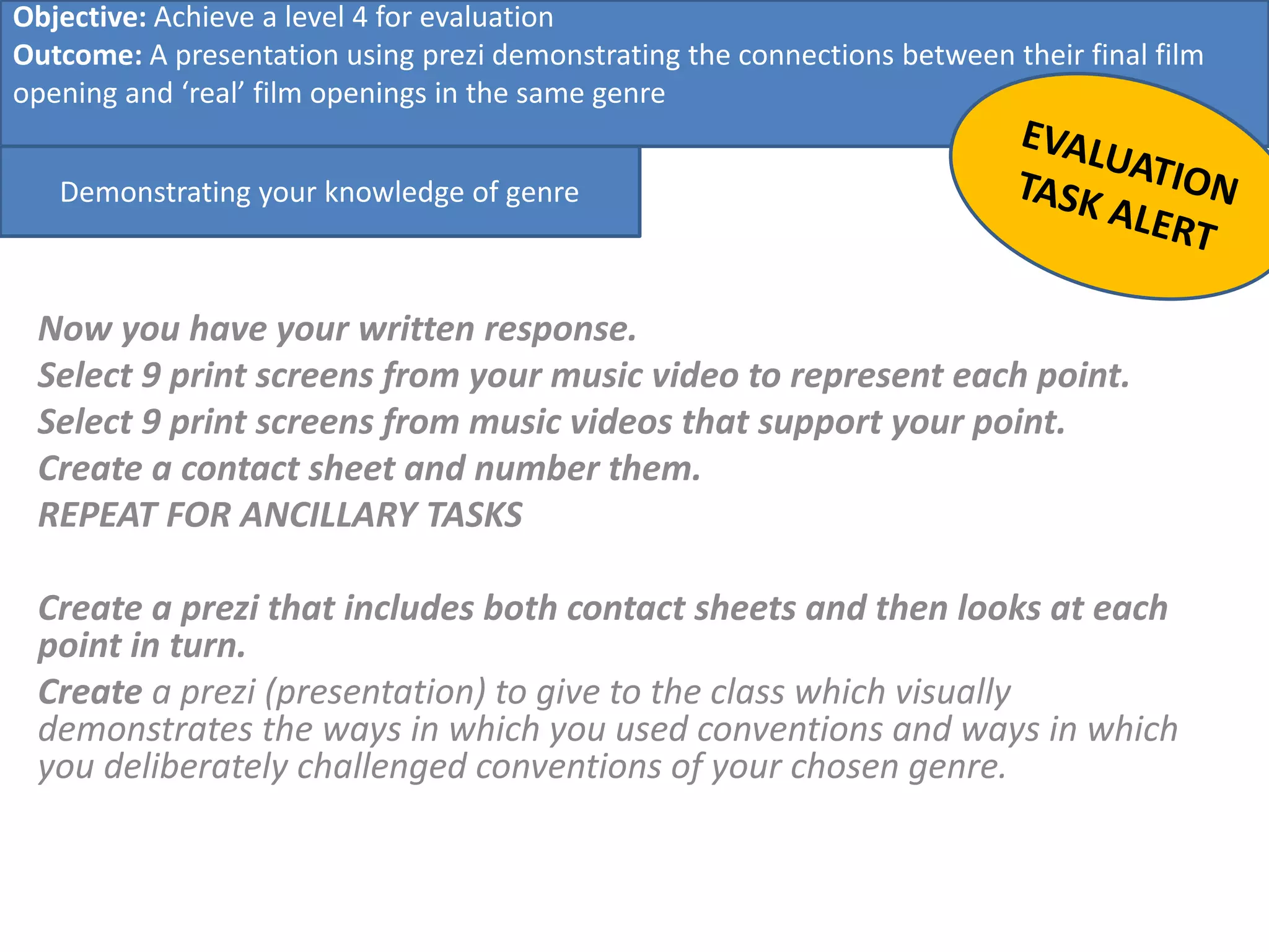 A2 evaluation tasks | PPTX