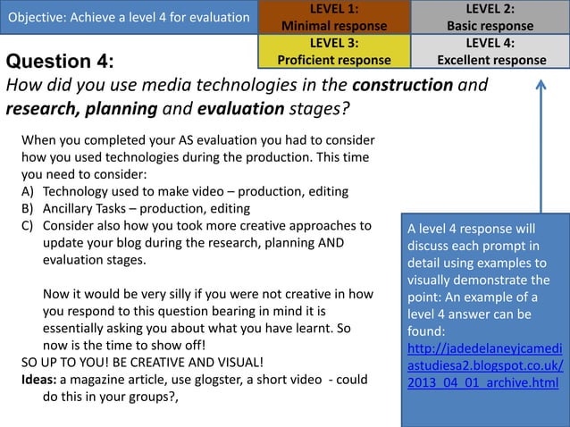 A2 evaluation tasks | PPTX