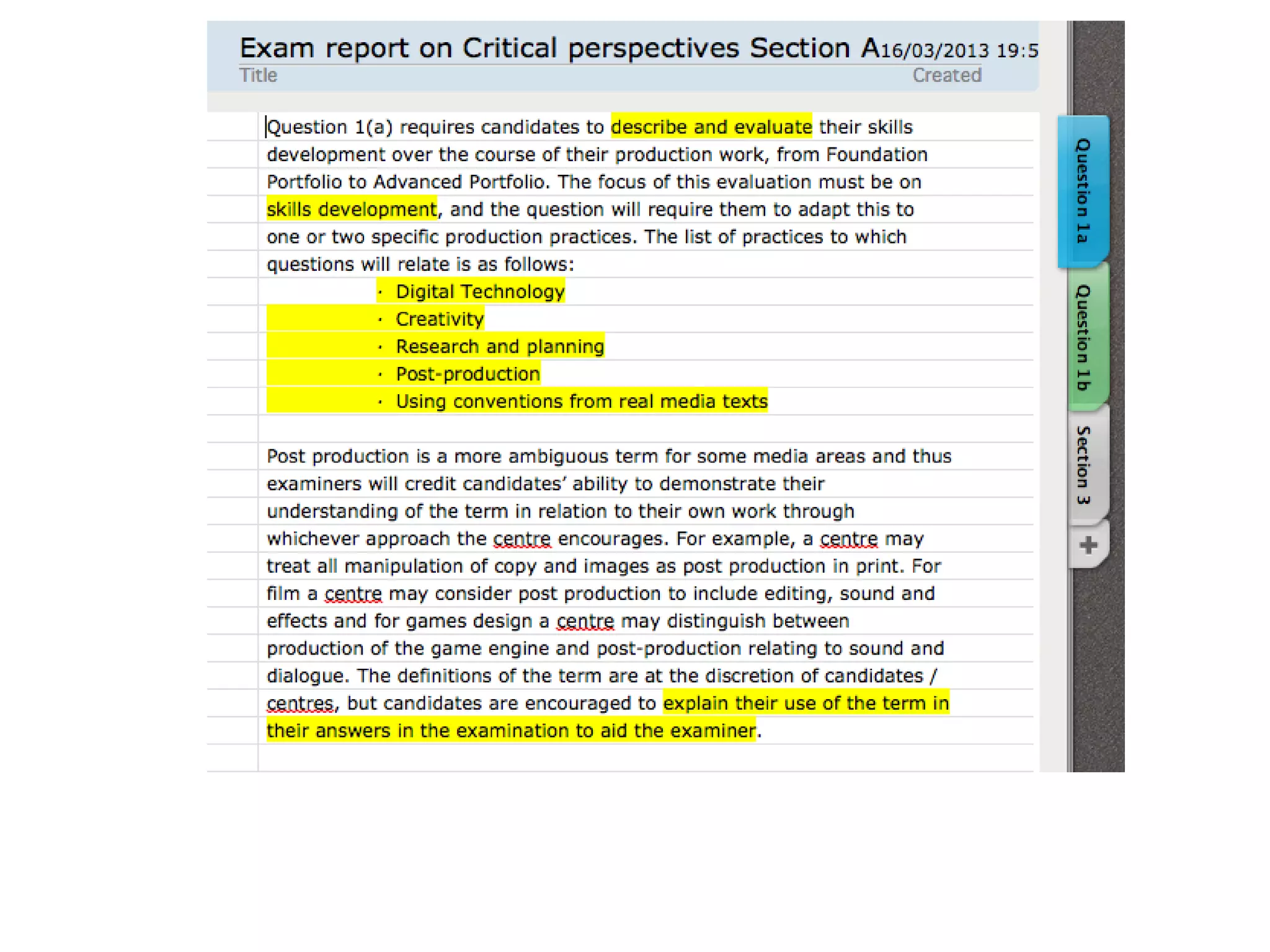 A2 exam reports summary | PPT