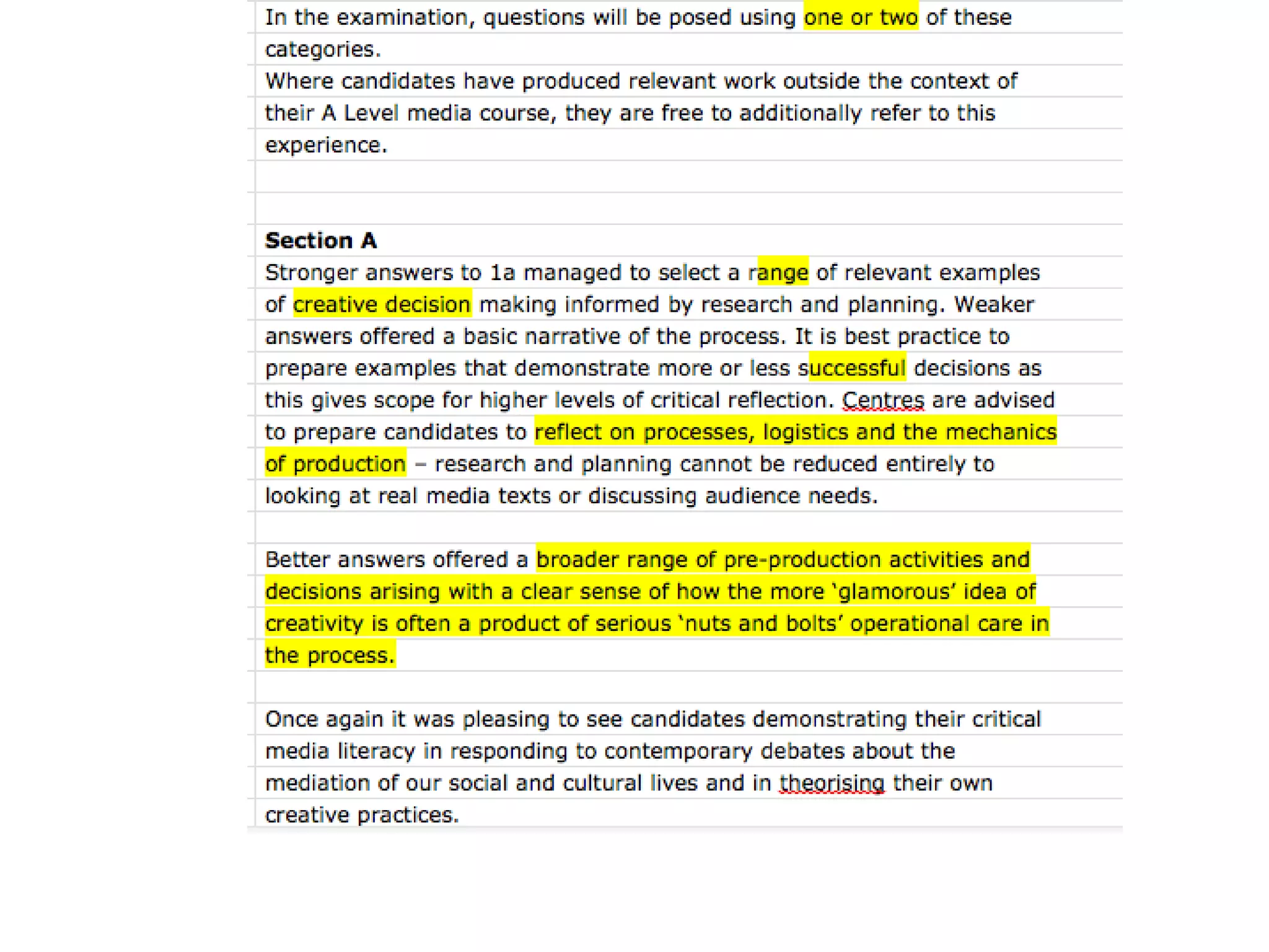 A2 exam reports summary | PPT