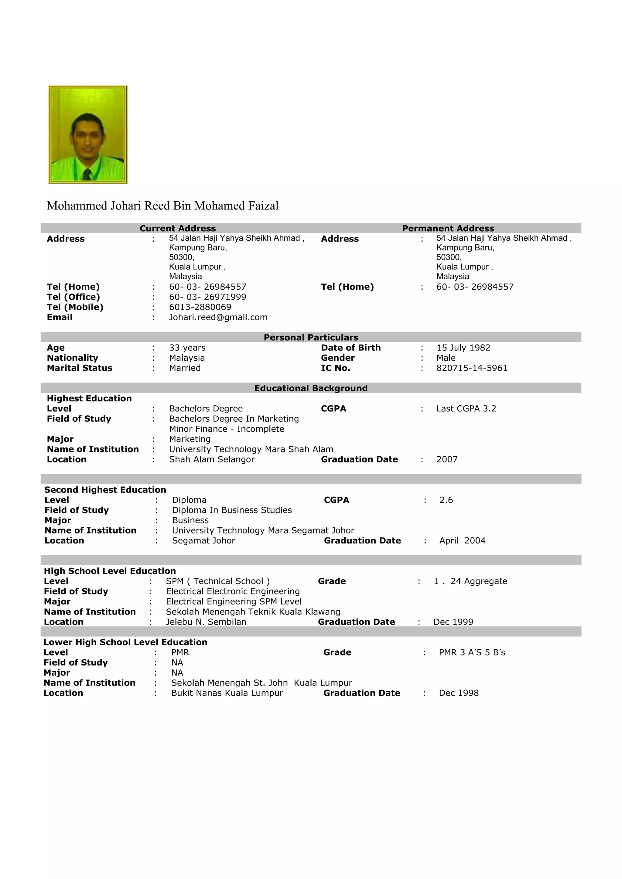 MY_UPDATED_RESUME_-_JOHARI_REED _ YTL | PDF