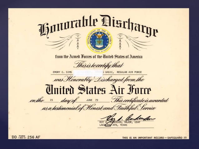 Honorable Discharge and Form DD - 214 | PPT