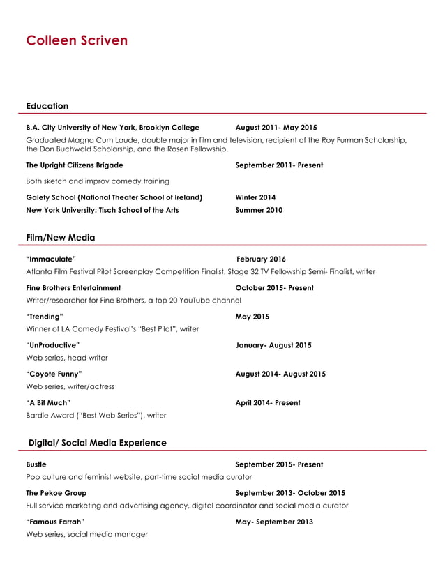 resume internet | PDF | Comedy | Genres