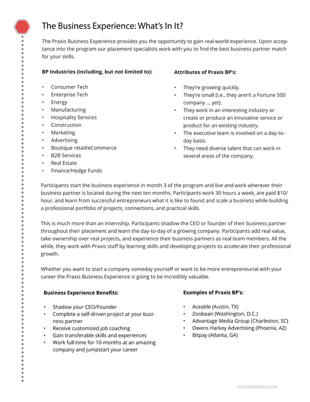 Praxis Program Overview | PDF