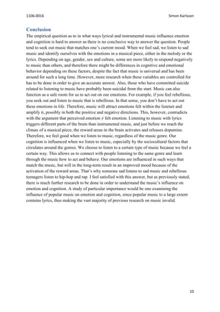 Music Cognition EE Final | PDF