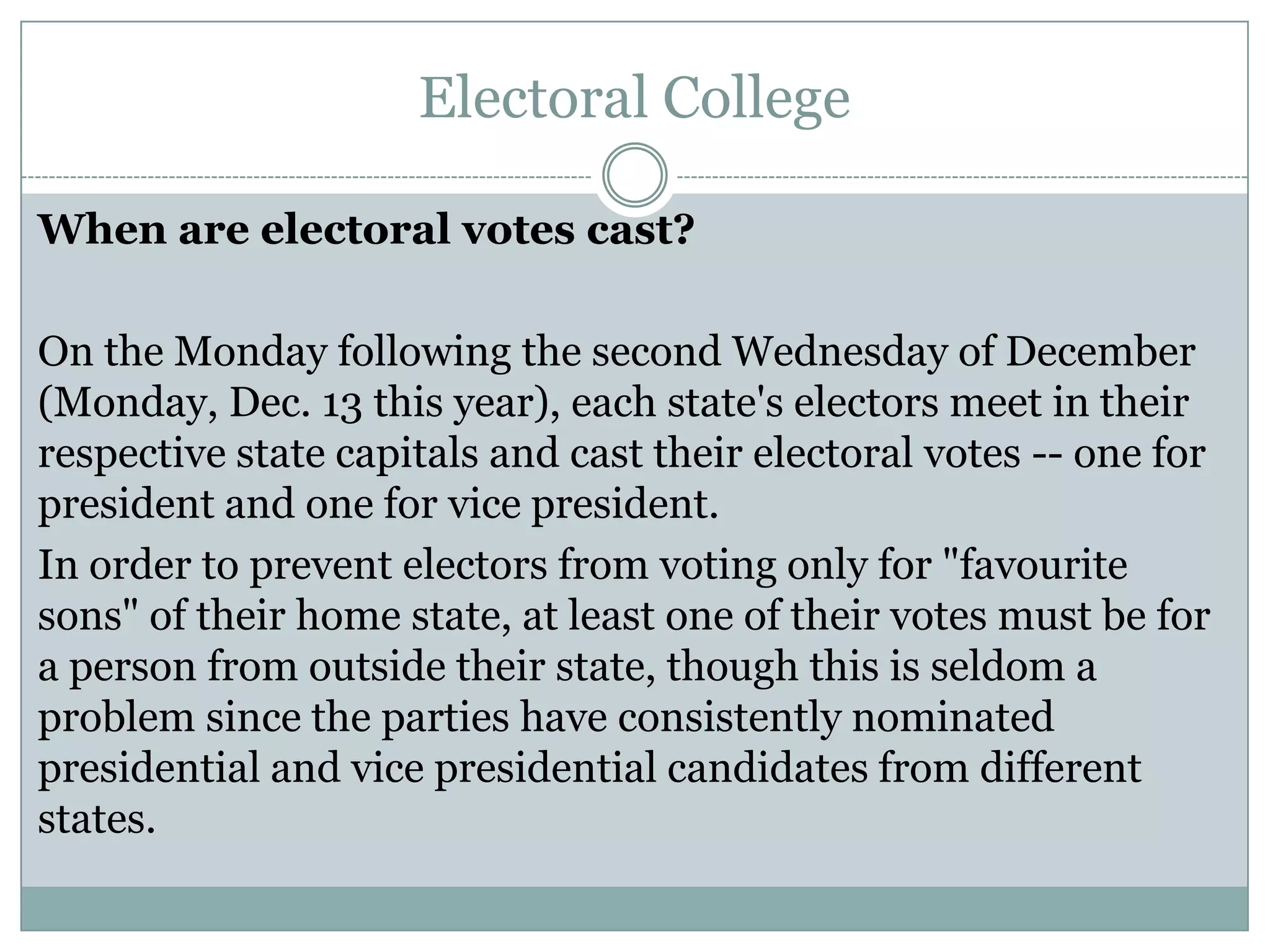 A2 G&P the electoral college and how it works | PPT